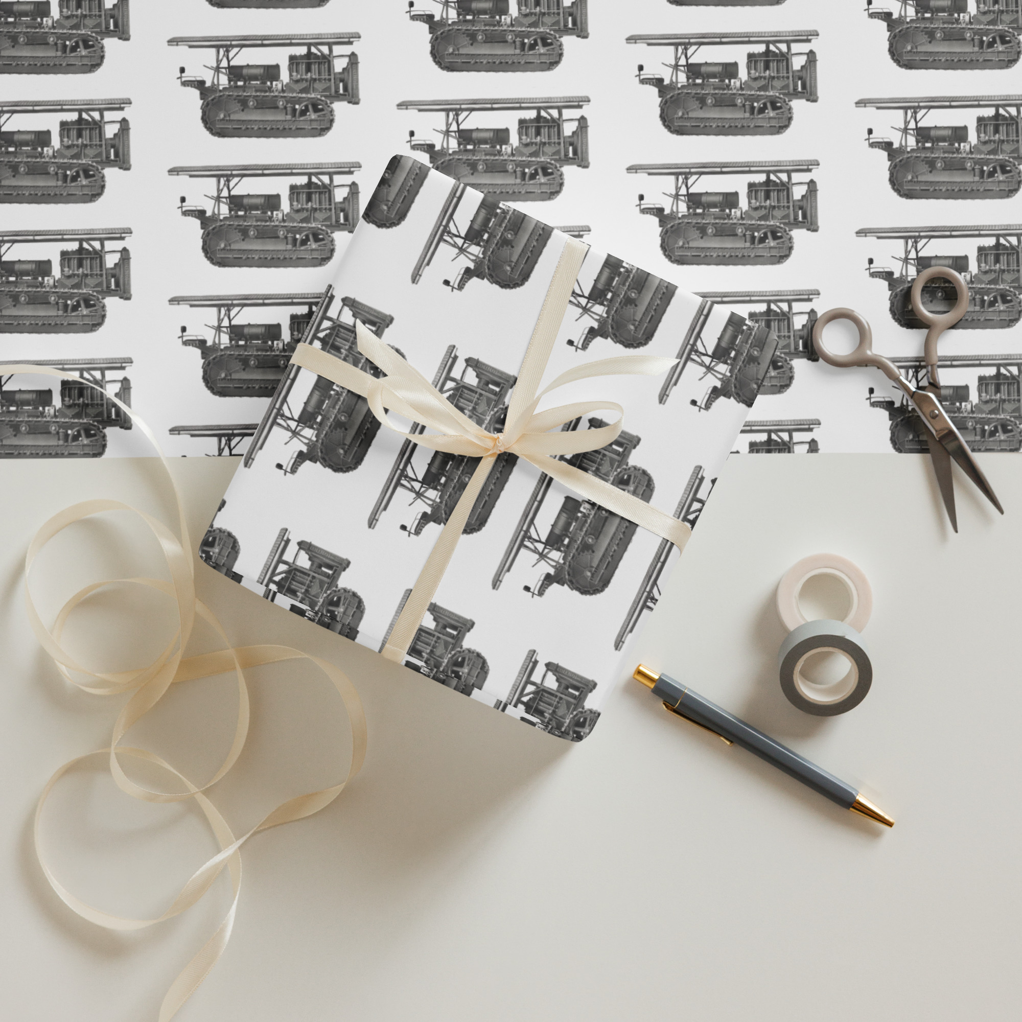 3 Different Crawler Tractors Wrapping paper sheets - Antique Tractor Life